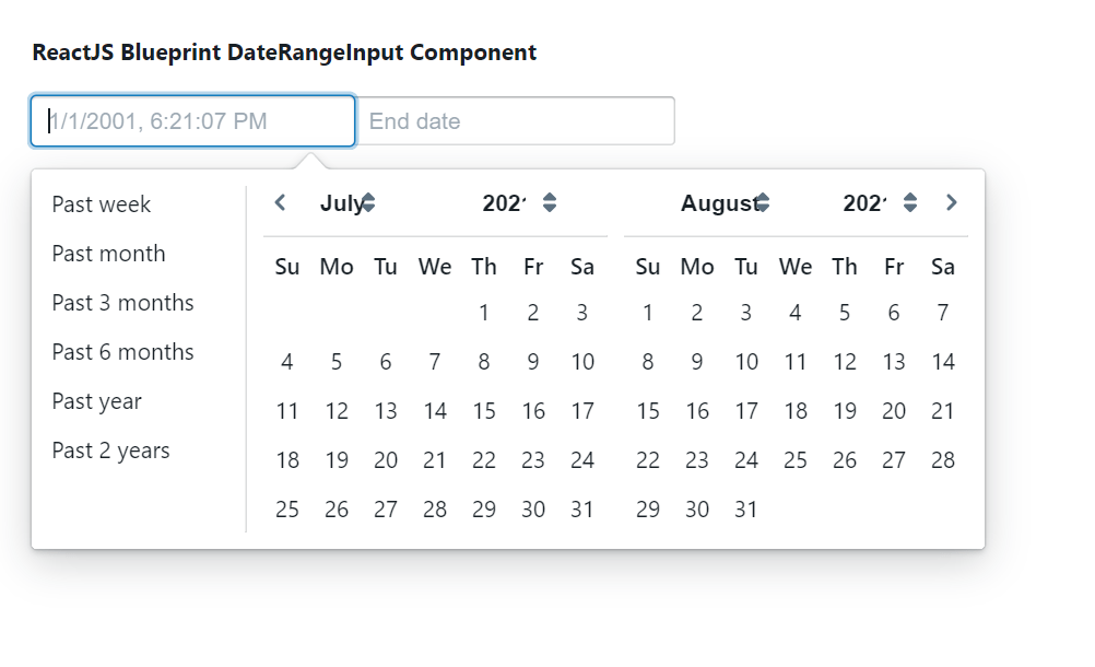 ReactJS 蓝图 DateRangeInput 组件 | 码农参考