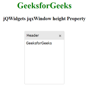 jQWidgets jqxWindow height 属性 | 码农参考