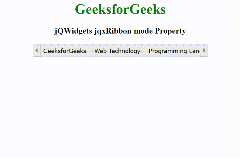 jQWidgets jqxRibbon mode 属性 | 码农参考