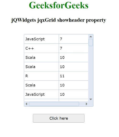 jQWidgets jqxGrid showheader 属性 | 码农参考