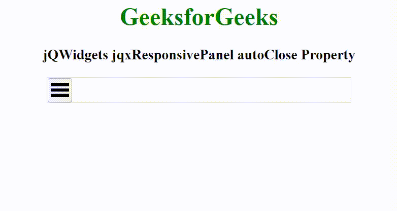 jQWidgets jqxResponsivePanel autoClose 属性 | 码农参考
