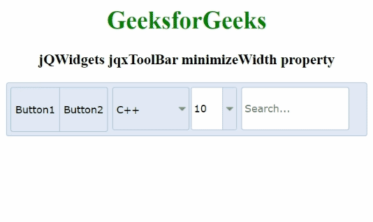 jQWidgets jqxToolBar minimizeWidth 属性 | 码农参考