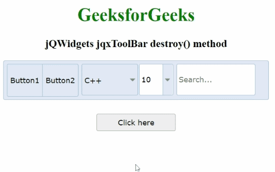 jQWidgets jqxToolBar destroy() 方法 | 码农参考