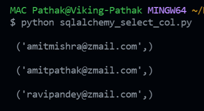 如何使用 SQLAlchemy 只选择一列？ | 码农参考