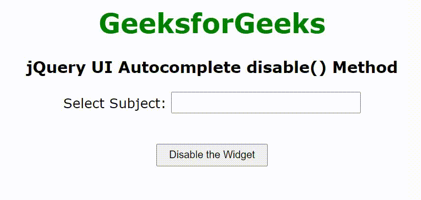jQuery UI Autocomplete disable() 方法 | 码农参考