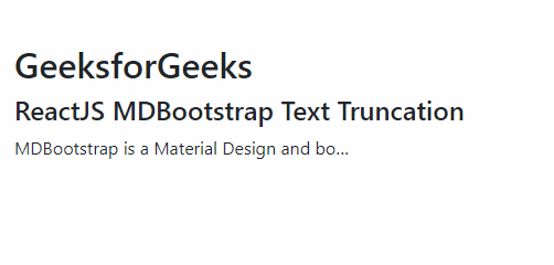 ReactJS MDBootstrap 文本截断实用程序 | 码农参考