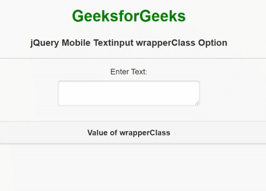 jQuery Mobile Textinput wrapperClass 选项 | 码农参考