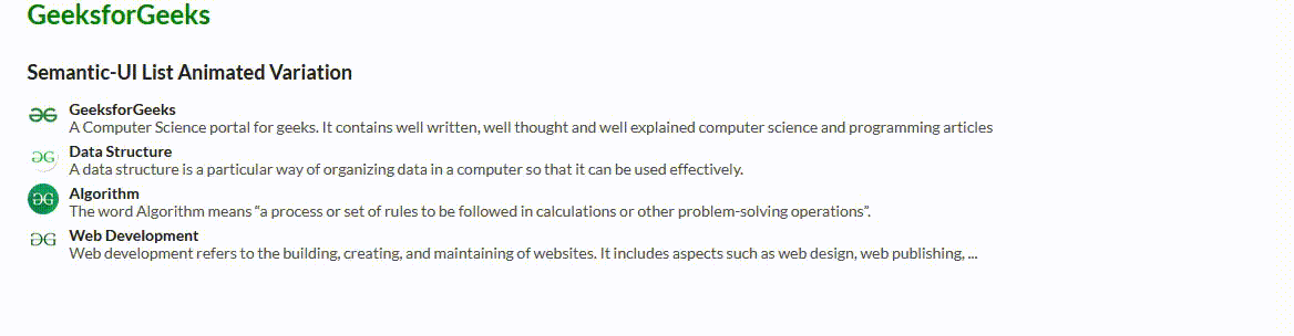 Semantic-UI 列表动画变化 | 码农参考