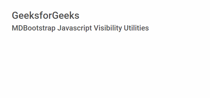 Javascript MDBootstrap 可见性实用程序 | 码农参考
