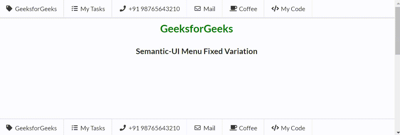 Semantic-UI 菜单固定变化 | 码农参考