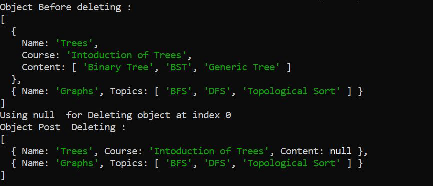 如何从 JSON 对象中删除索引？ | 码农参考