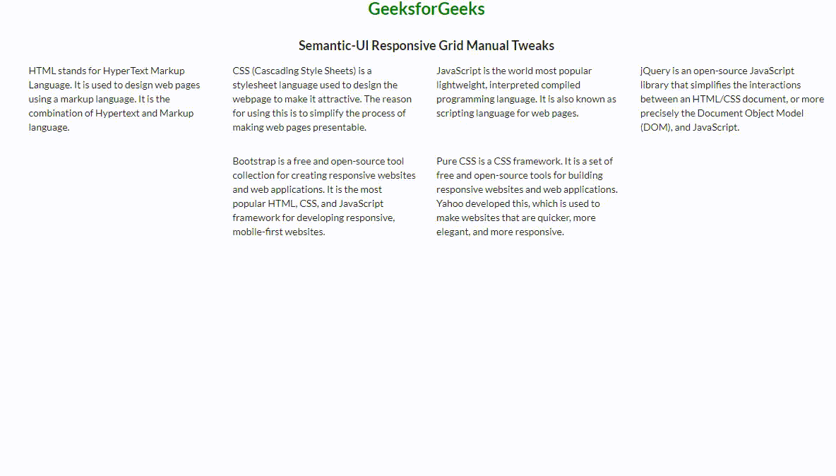 Semantic-UI 响应式网格手动调整 | 码农参考
