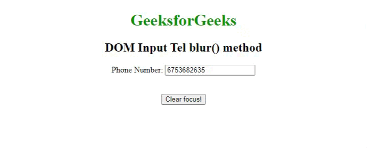 HTML DOM 输入 Tel blur() 方法 | 码农参考