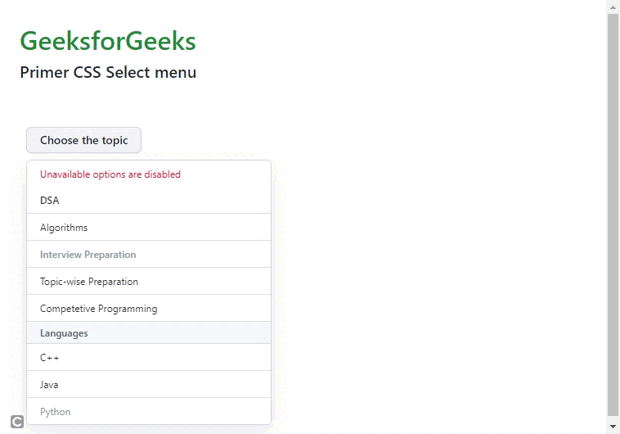 入门 CSS 选择菜单 | 码农参考