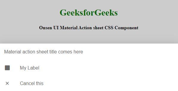 Onsen UI Action Sheet CSS 组件 | 码农参考