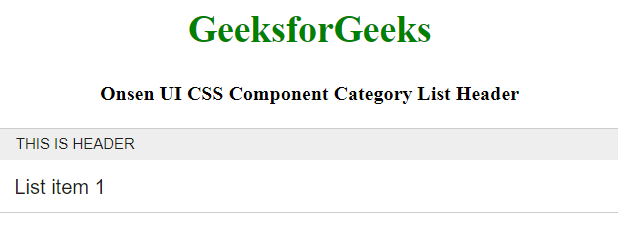 Onsen UI CSS 组件类别列表标题 | 码农参考