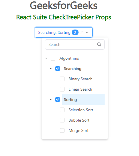 React Suite CheckTreePicker 道具 | 码农参考