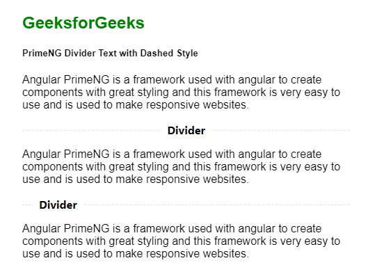 带有虚线样式的 Angular PrimeNG 分隔符文本 | 码农参考