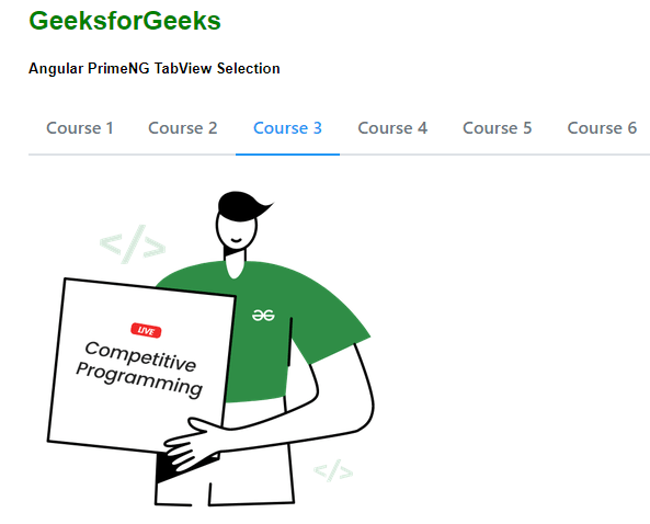Angular PrimeNG TabView 选择 | 码农参考