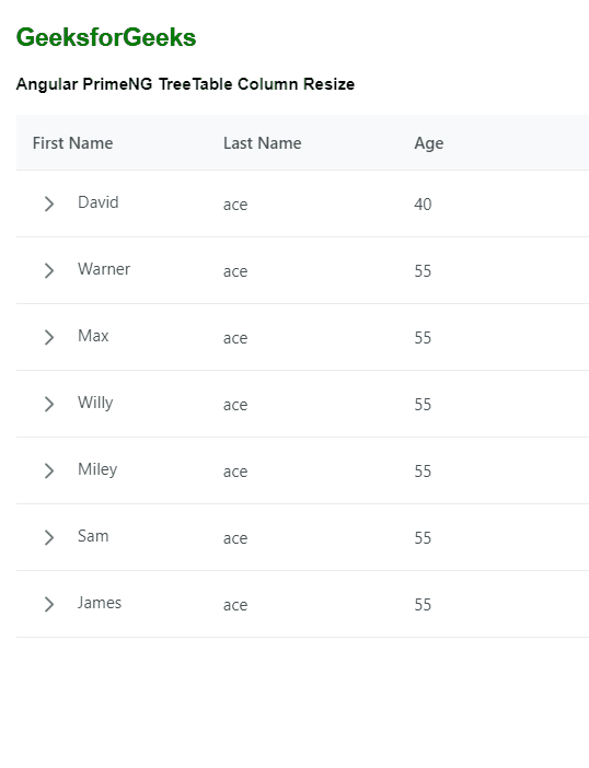 Angular PrimeNG TreeTable 列调整大小 | 码农参考