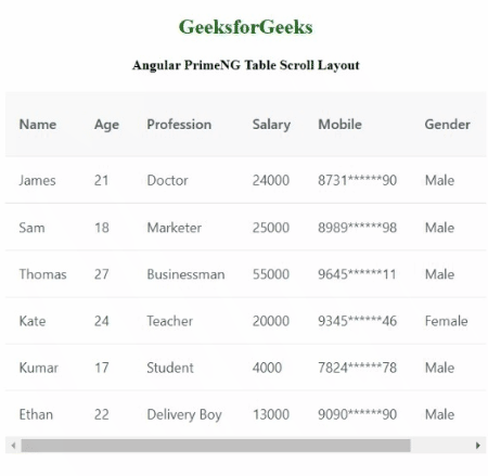 Angular PrimeNG 表格滚动布局 | 码农参考