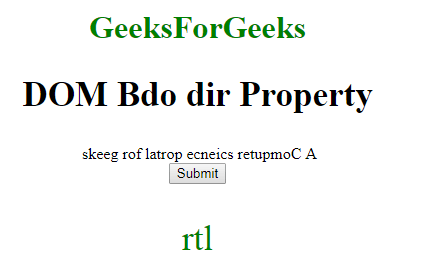 HTML | DOM Bdo dir 属性 | 码农参考