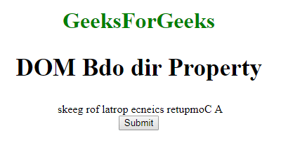 HTML | DOM Bdo dir 属性 | 码农参考