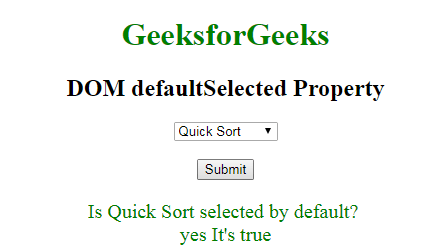 HTML | DOM 选项 defaultSelected 属性 | 码农参考