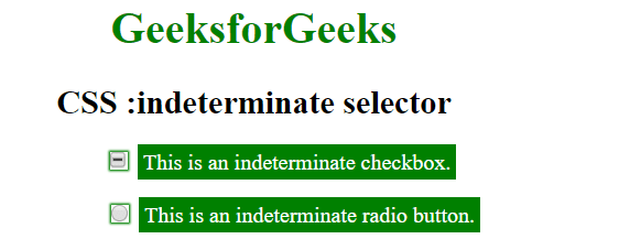 CSS | :indeterminate 选择器 | 码农参考
