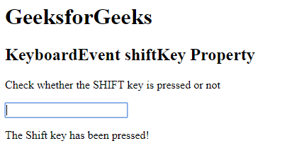 HTML | DOM KeyboardEvent shiftKey 属性 | 码农参考