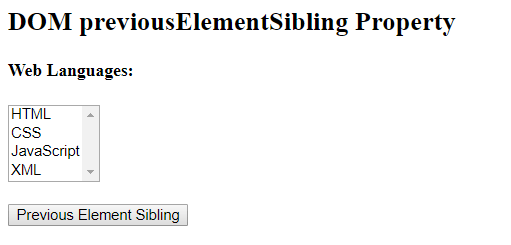 HTML | DOM previousElementSibling 属性 | 码农参考
