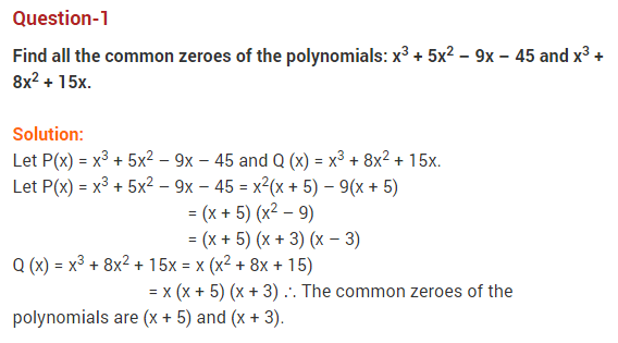 Polynomials Class 10 Extra Questions Maths Chapter 2 Merit Batch 5853