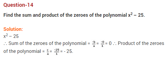 Polynomials Class 10 Extra Questions Maths Chapter 2 – Merit Batch