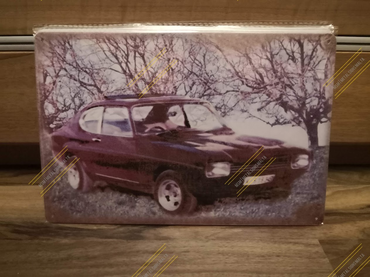 Ford Capri (taken from original photo) - Metal Signs Malta