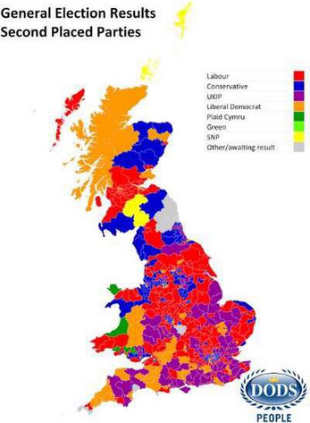 General Election 2015: This map shows which party came second in each ...