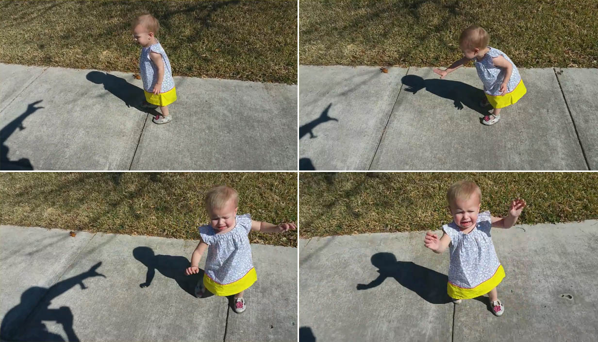 Father chasing daughter with his shadow is just too cruel | Metro News