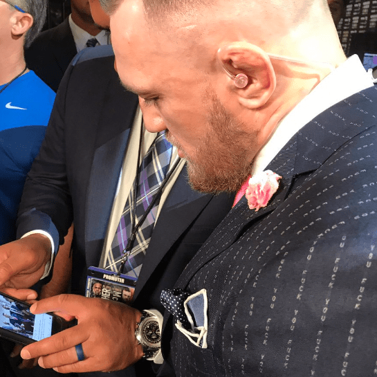 Conor McGregor's suit reads 'Fu** You' on the lining at Floyd ...