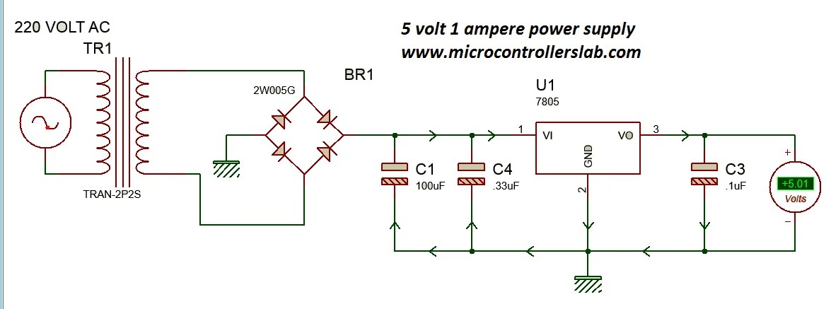 Power Supply Schematic Proteus