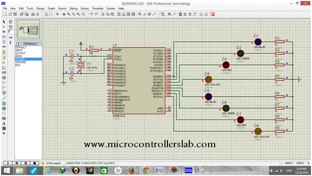 LED BLINKING using ATMEGA32 AVR micrcontroller