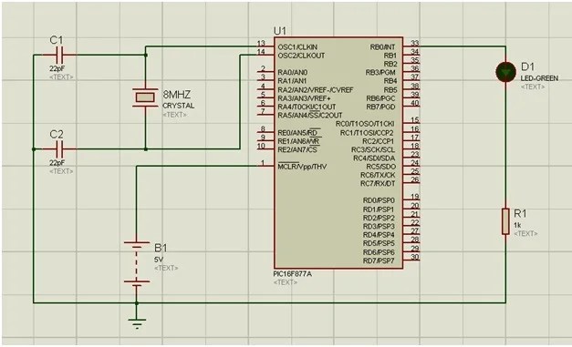 PIC16F877A Introduction, pinout, features, Examples, Datasheet