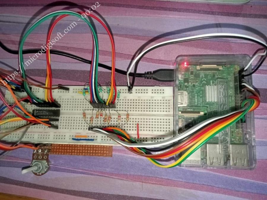 ADC with Raspberry Pi using ADC0804