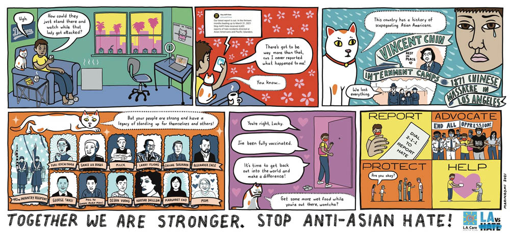 Stop AAPI Hate Comic by MariNaomi Installed as a Mural in Rosemead, California – Multiversity Comics