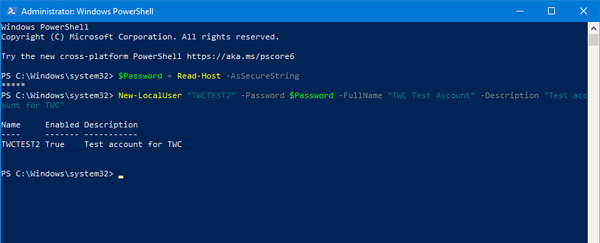How To Create Local User Account Using Powershell In Windows 10 4486