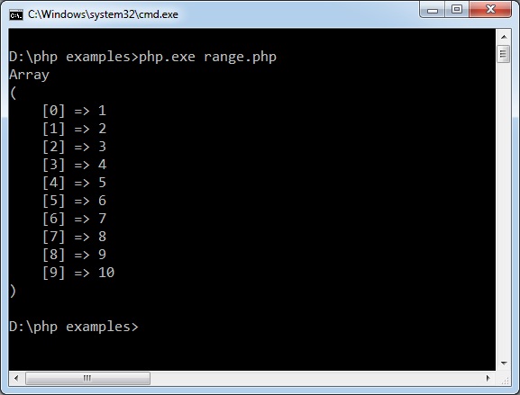 range in php example – NgDeveloper