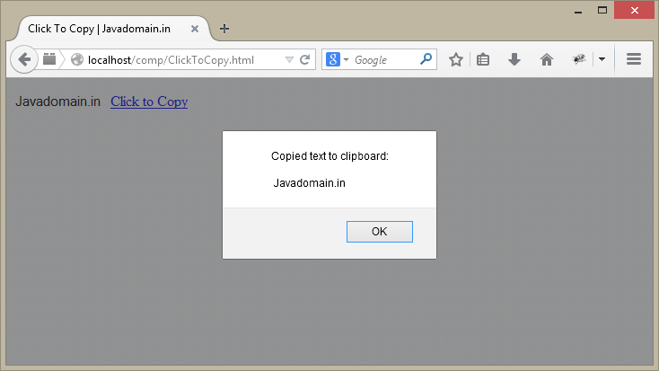 Click to copy to clipboard jQuery – NgDeveloper