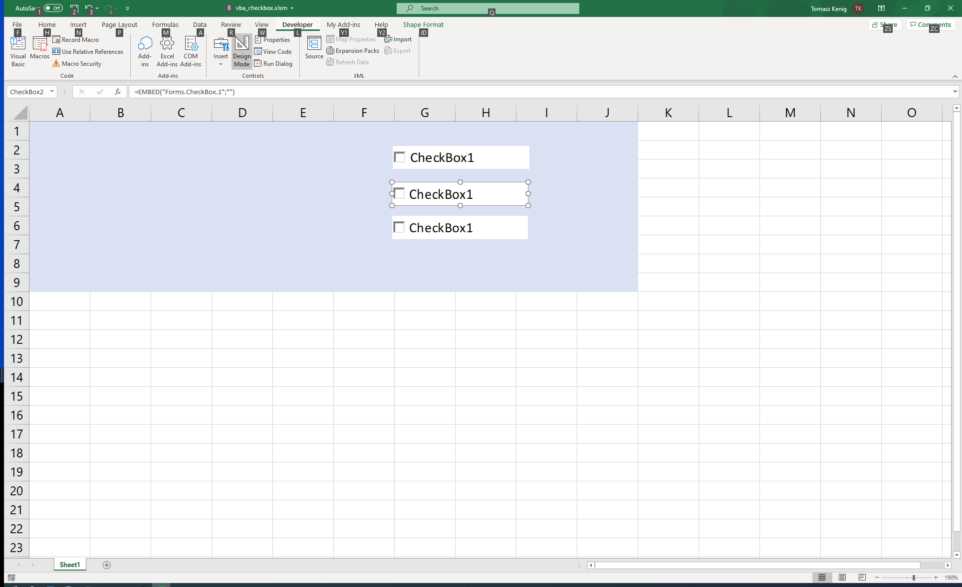 Activex Controls Check Box In Excel Vba Officeinsideorg 8519