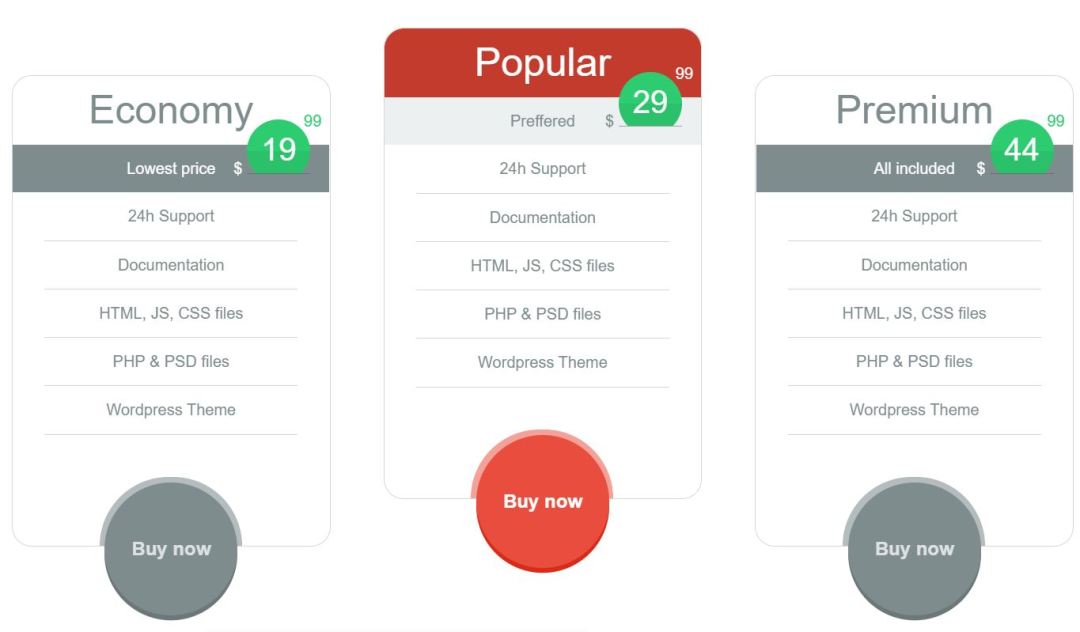 20+ HTML CSS Pricing Table Examples - OnAirCode