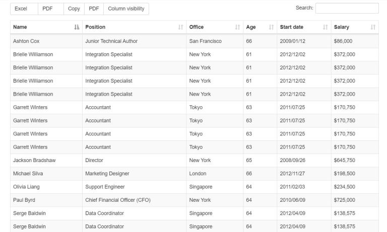 18 Bootstrap Datatable Awesome Examples Onaircode