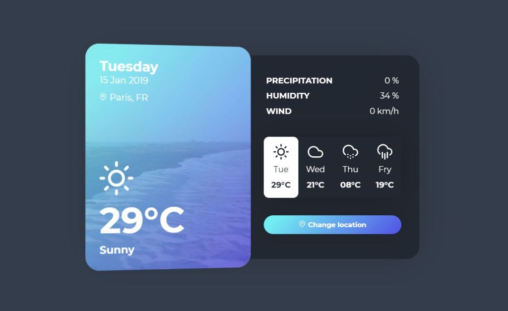 12 Javascript Weather Widget Design Examples Onaircode