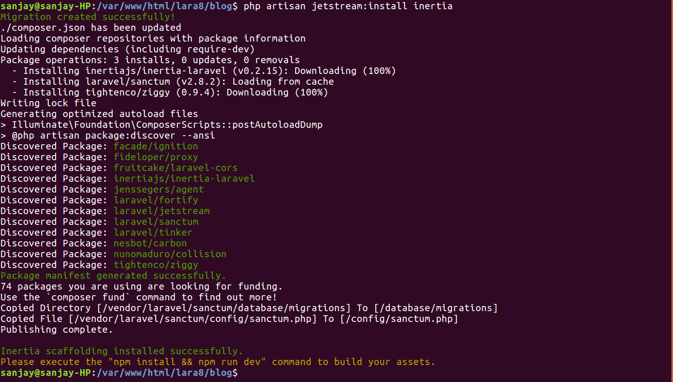 Laravel 8 Authentication using Jetstream with Inertia Js